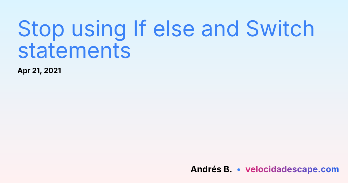 Stop Using If Else And Switch Statements 1573